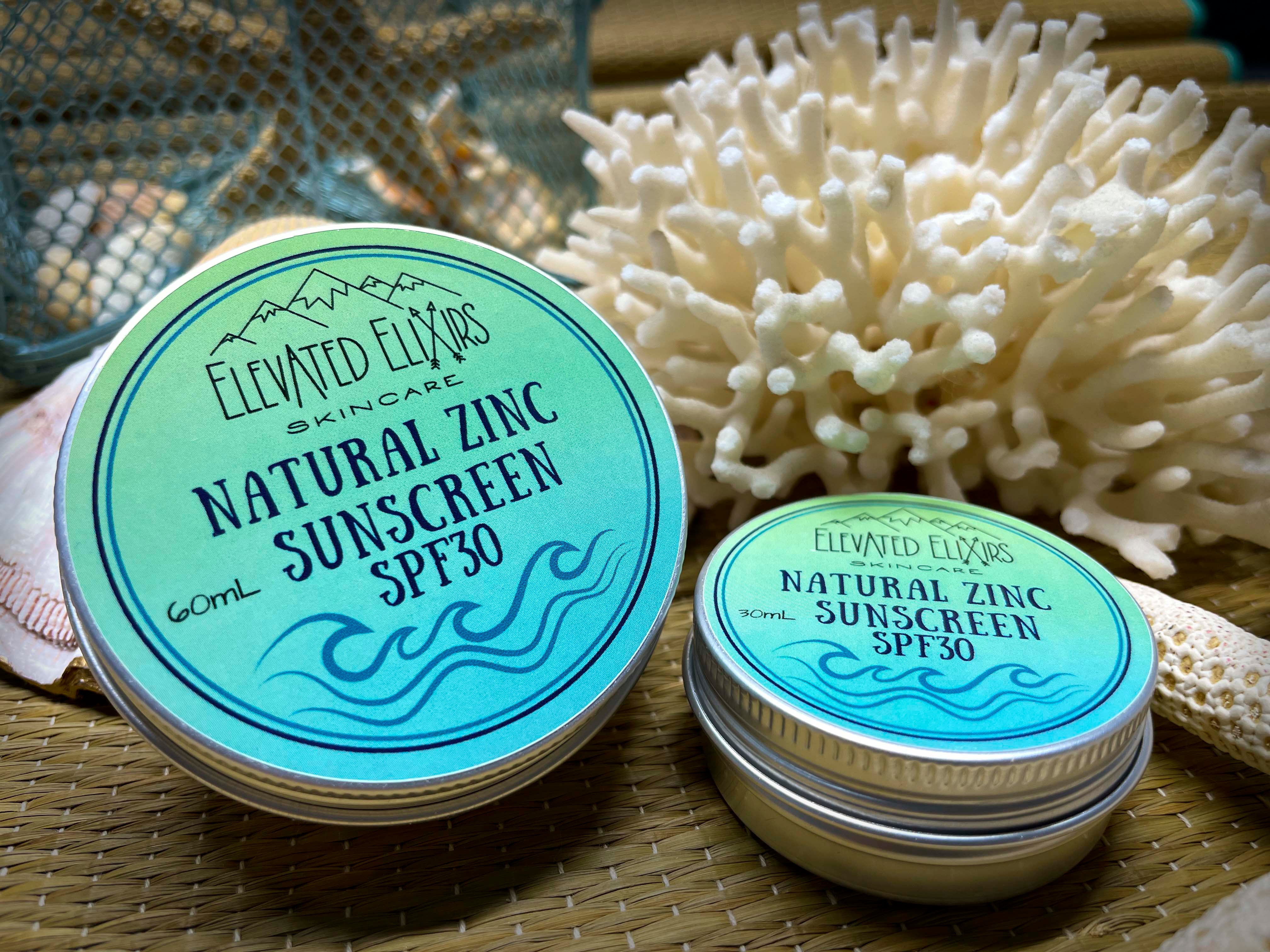 Natural Zinc Sunscreen SPF 30 | Elevated Elixirs Skincare UK